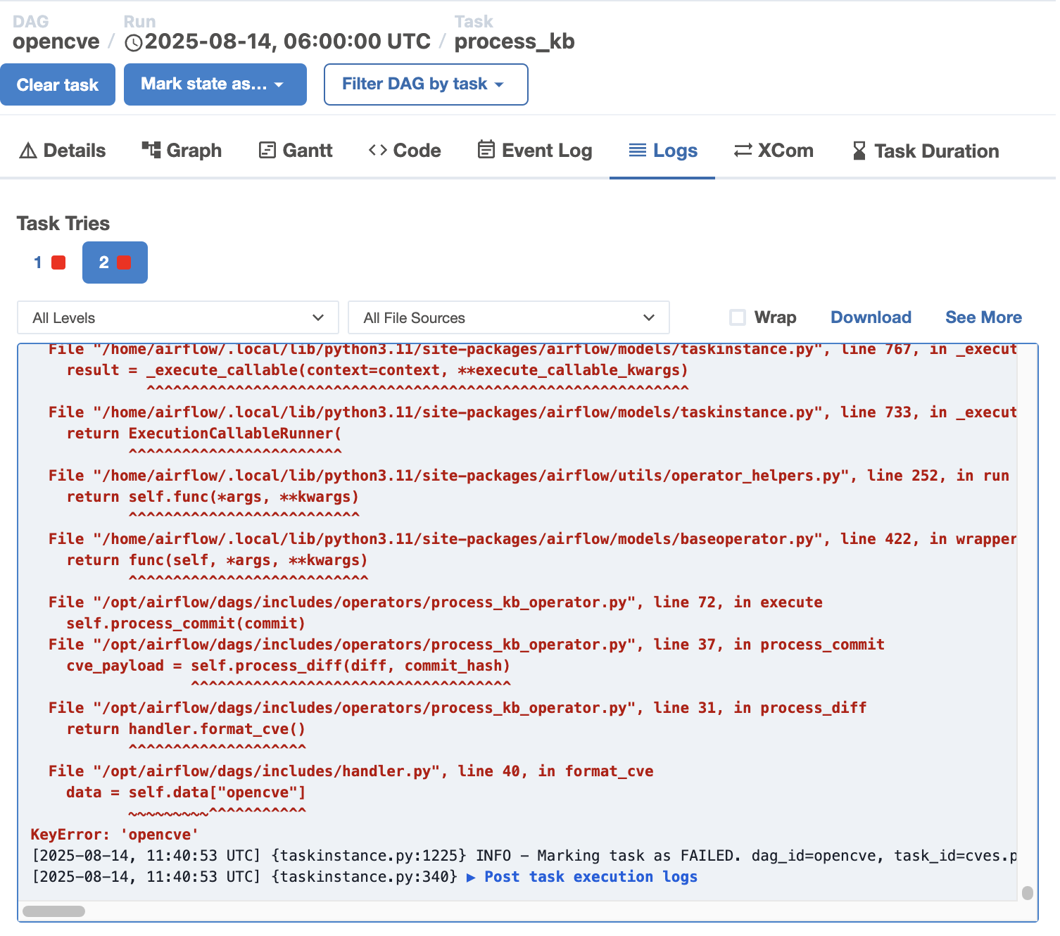 Troubleshooting - OpenCVE Documentation